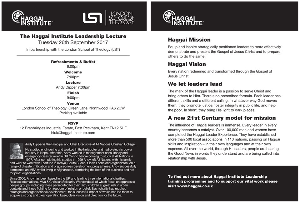 Haggai International in the UK | Haggai International